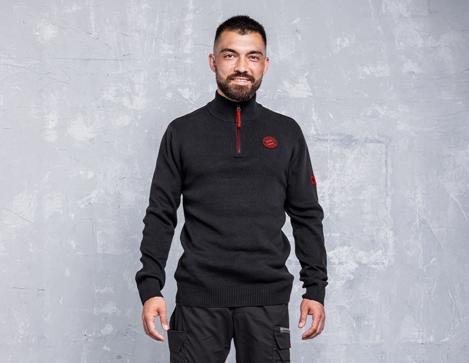 FCB KNITTED TROYER black melange | Strauss