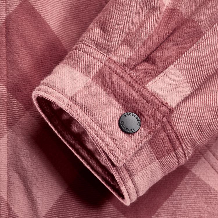 Karo-Kapuzenjacke e.s.iconic, Damen quarzrosa/oxidrot | Strauss