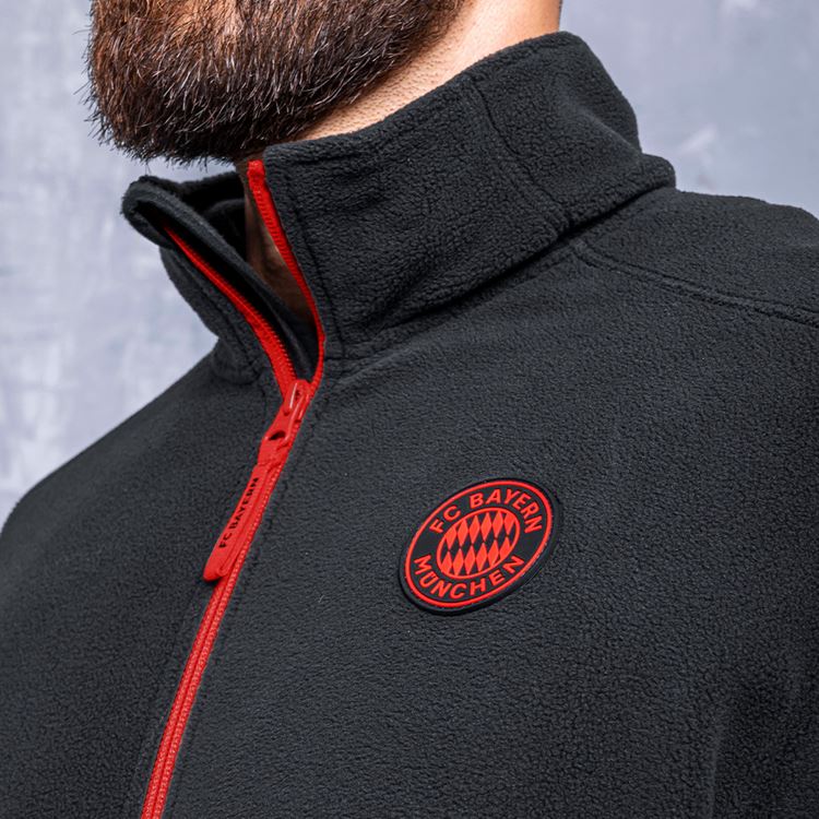 FCB FLEECE JACKET black/straussred | Strauss