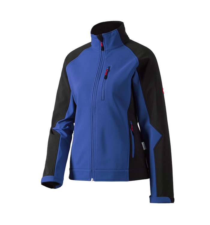 Dames-softshelljack dryplexx® softlight korenblauw/zwart | Strauss