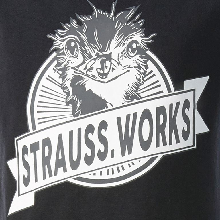 e.s. T-shirt strauss works, enfants noir/blanc | Strauss