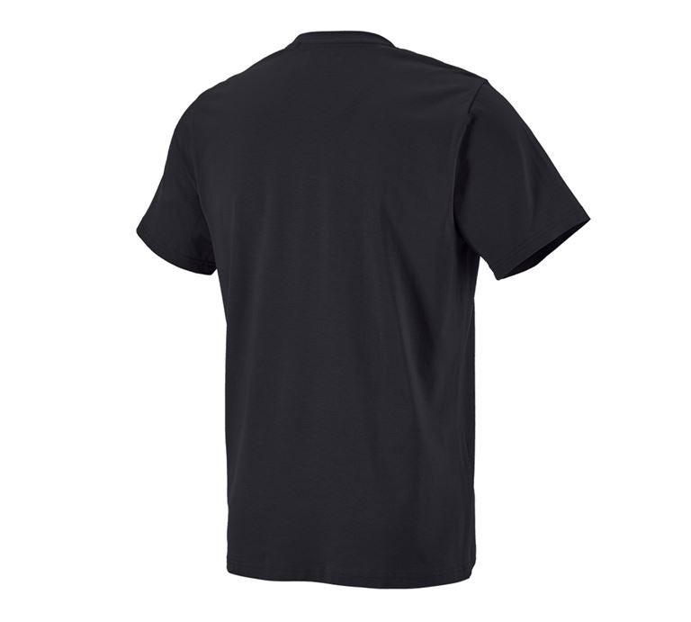 e.s. T-Shirt strauss works schwarz/warngelb | Strauss