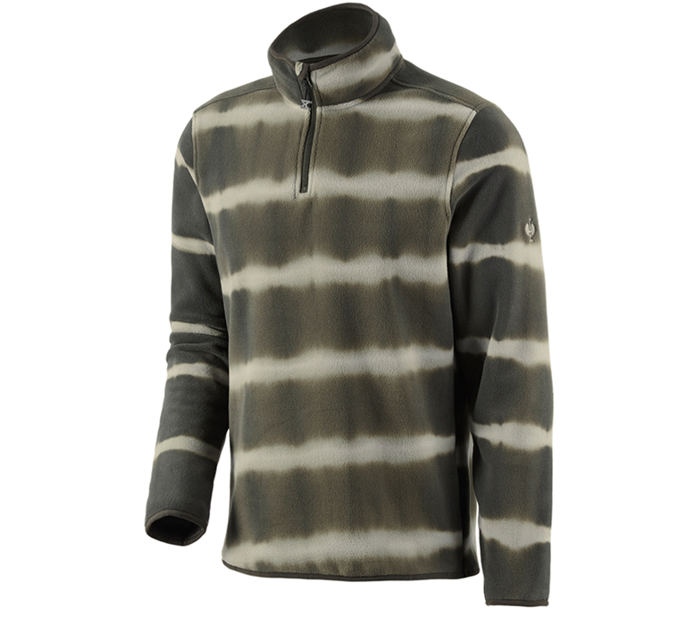 Fleece Troyer tie-dye e.s.motion ten tarngrün/moorgrün | Strauss