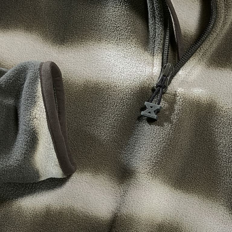 Fleece Troyer tie-dye e.s.motion ten tarngrün/moorgrün | Strauss