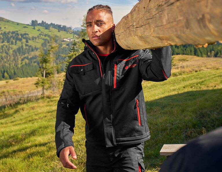 FCB Work Jacket black/straussred | Strauss