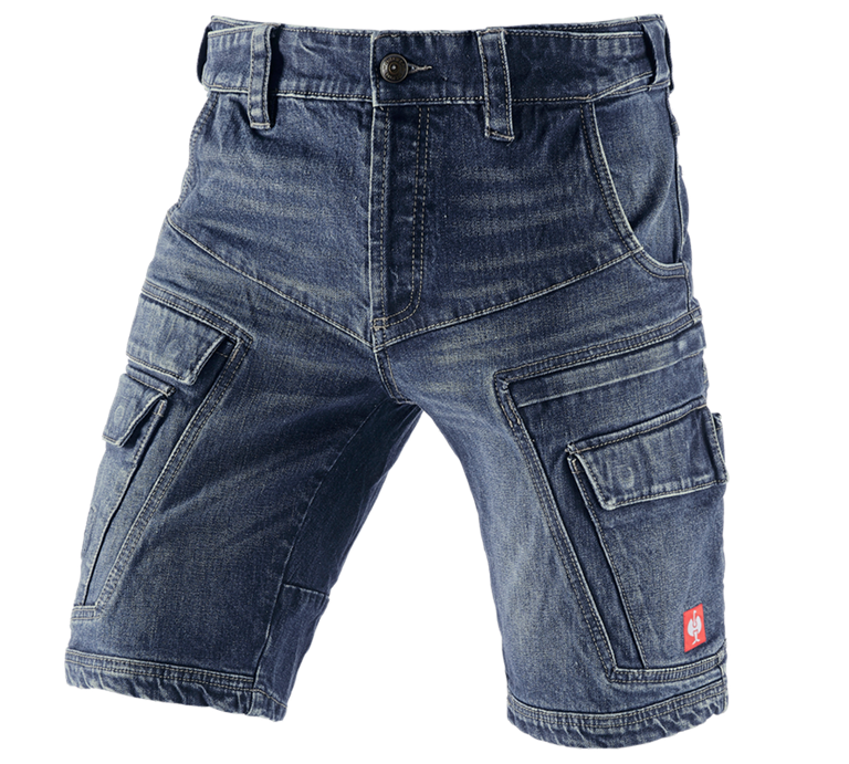 e.s. Cargo Worker-Jeans-Short POWERdenim darkwashed | Strauss