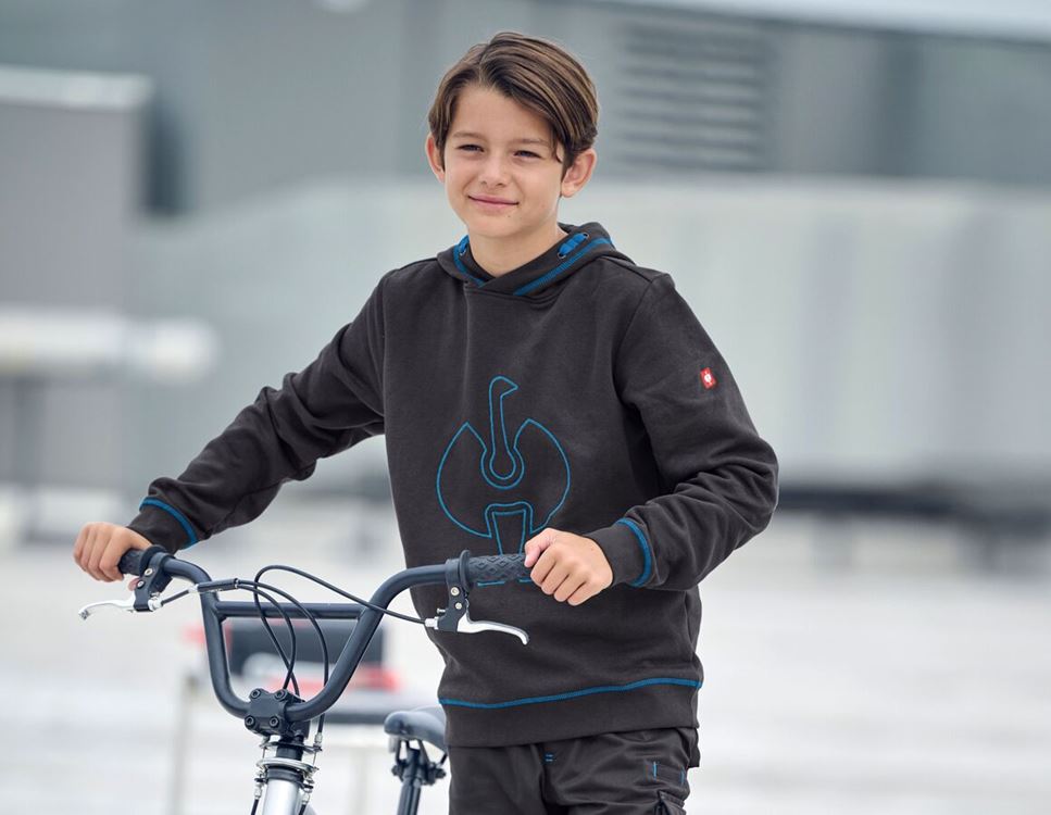 Hoody-Sweatshirt e.s.motion 2020, Kinder graphit/enzianblau | Strauss