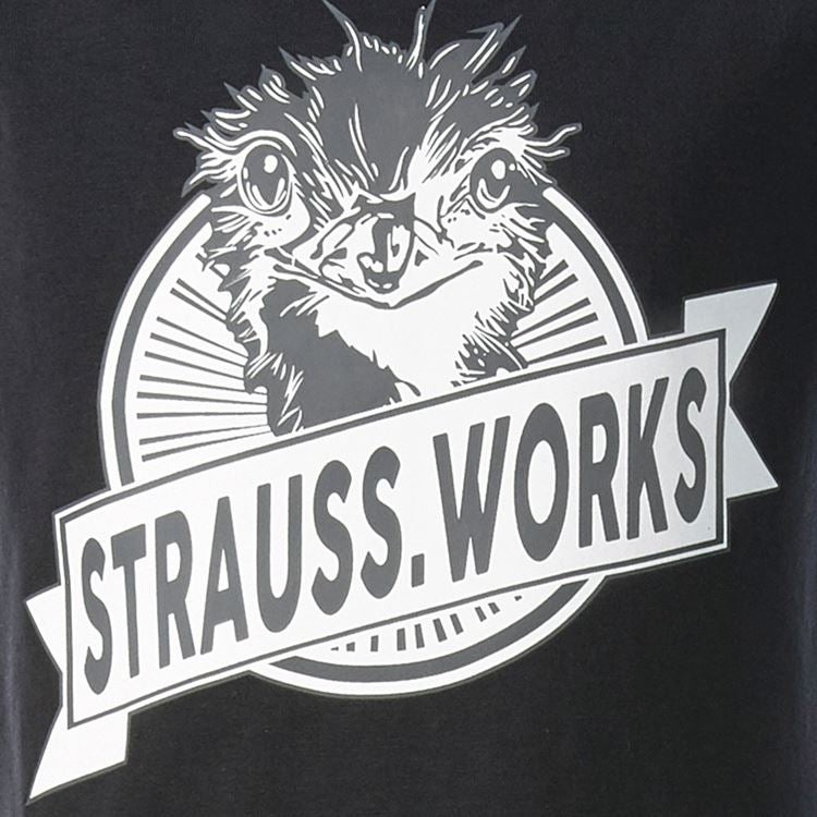 e.s. T-Shirt strauss works, Kinder schwarz/weiß | Strauss