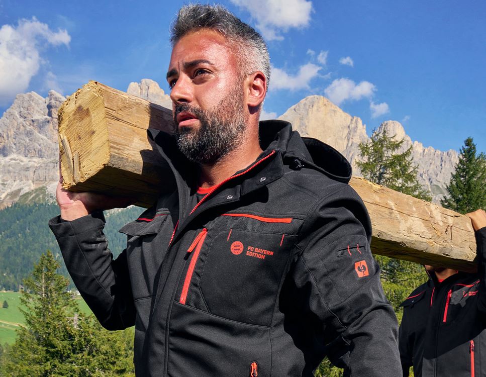 FCB Work Jacket black/straussred | Strauss