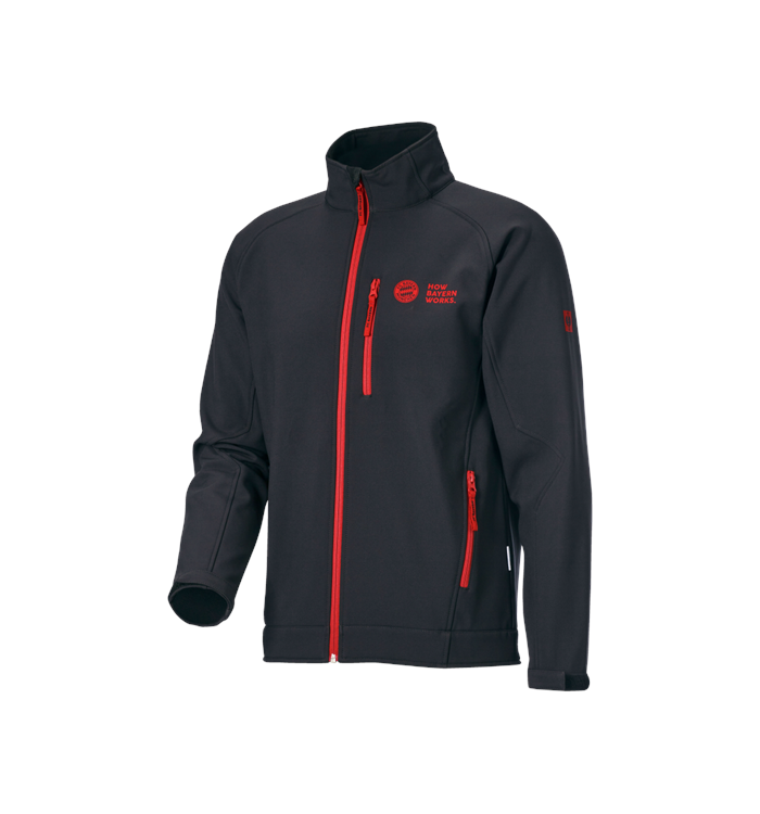 FCB WORK SOFTSHELL JACKET black/straussred | Strauss