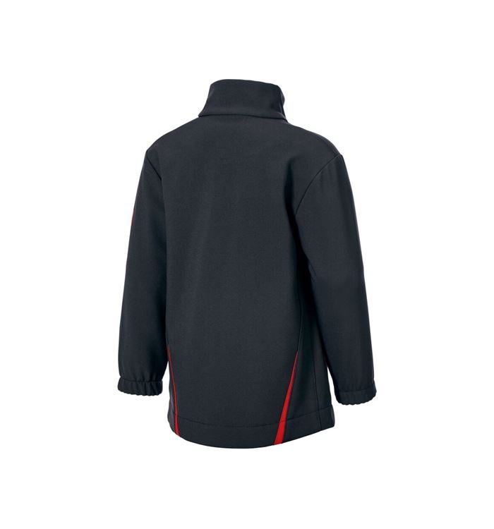 FCB WORK SOFTSHELL JACKET KIDS black/straussred | Strauss