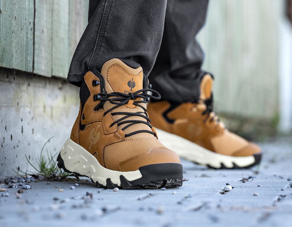 O6 arbejdssko e.s. Rimini mid mandelbrun/creme | Strauss