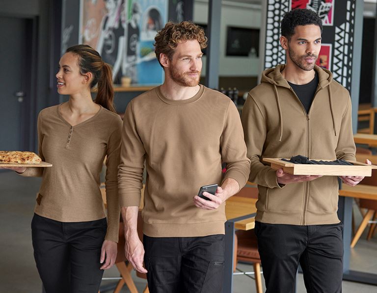 e.s. Sweatshirt poly cotton kaki | Strauss