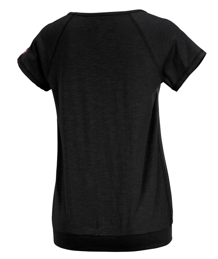 e.s. T-shirt cotton slub, femmes noir | Strauss