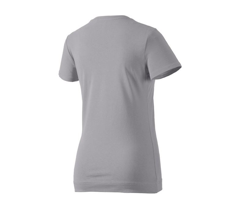 e.s. T-shirt cotton stretch, femmes platine | Strauss