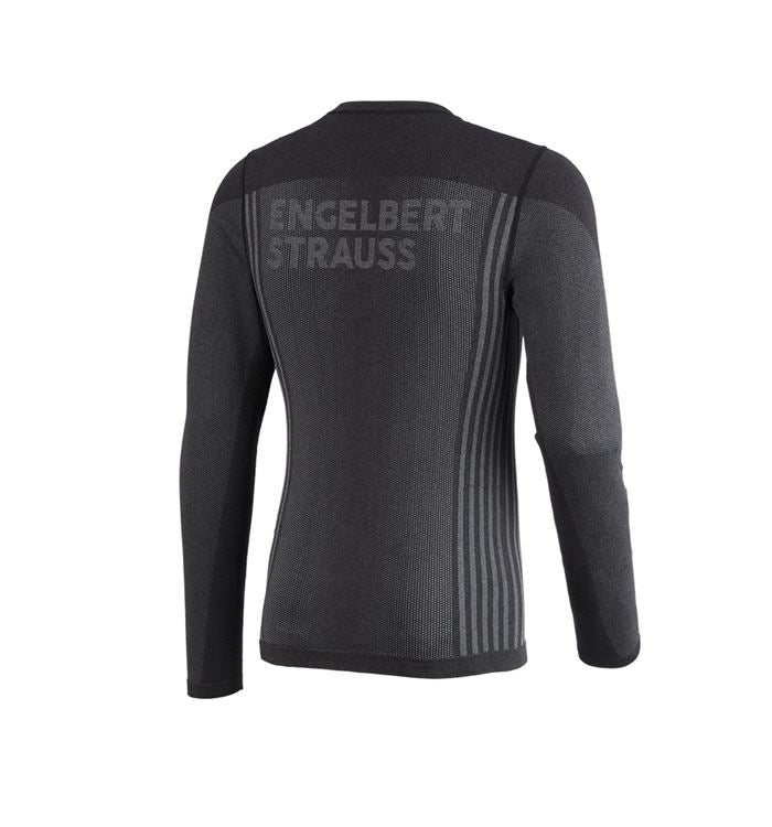 Funktions-Longsleeve e.s.trail seamless - warm schwarz/basaltgrau | Strauss