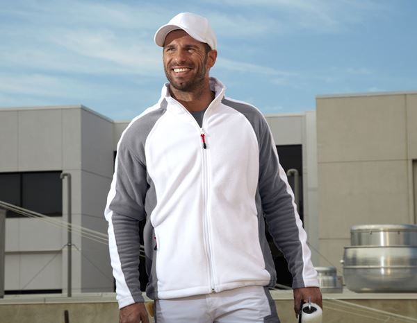 Microfleece Jacke dryplexx® micro weiß/grau | Strauss