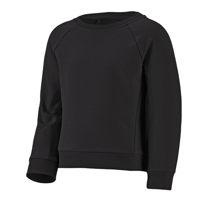 e.s. Sweatshirt cotton stretch, children's black | Strauss