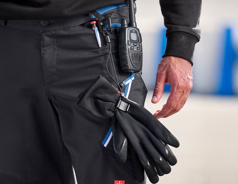 e.s. Glove holder rubber loop with a carabiner black | Strauss