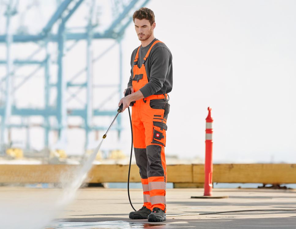High-vis bib & brace e.s.motion high-vis orange/anthracite | Strauss