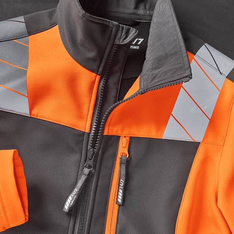 High-vis softshell jacket e.s.motion 24/7, ladies' anthracite/high-vis ...
