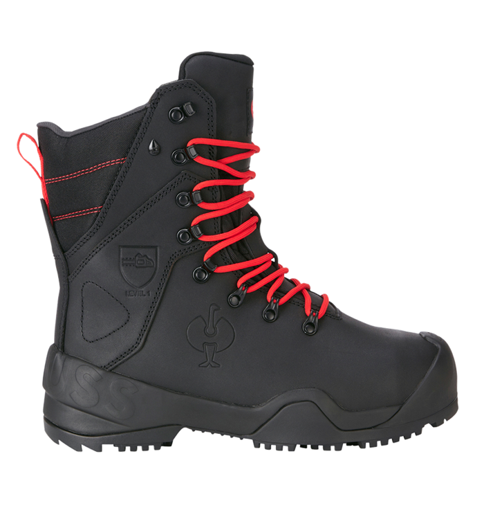 S6 Forestry safety boots e.s. Kufstein high black/straussred | Strauss