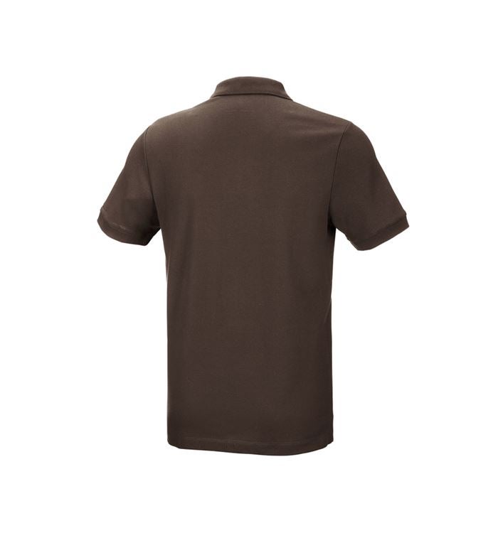 e.s. Pique-Polo cotton stretch chestnut | Strauss
