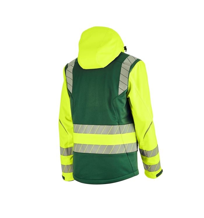 High-vis winter softshell jacket e.s.motion 24/7 green/high-vis yellow ...