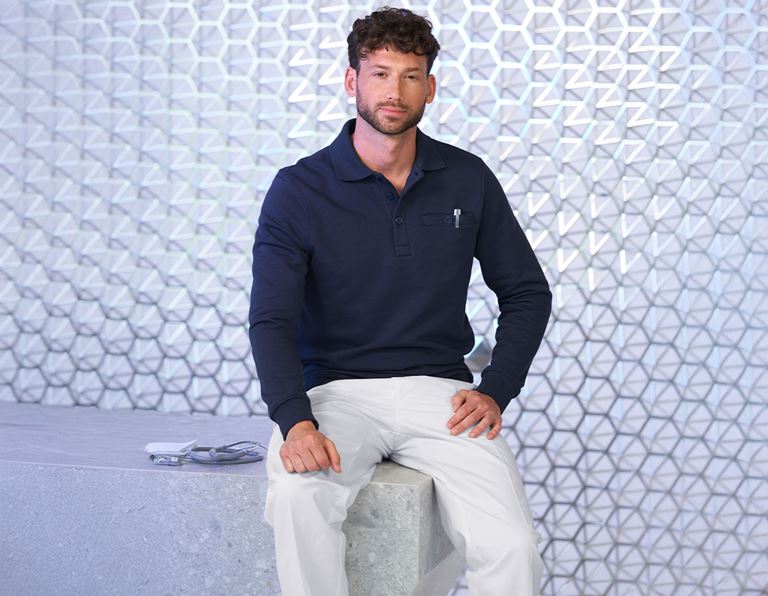 e.s. felpa poly cotton Pocket blu scuro | Strauss