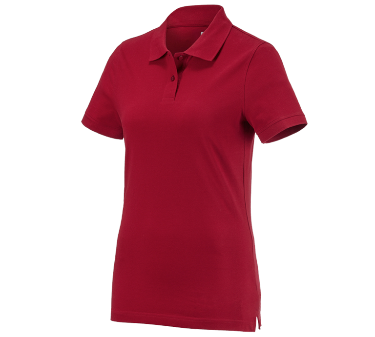 e.s. Polo-Shirt cotton, dames rood | Strauss