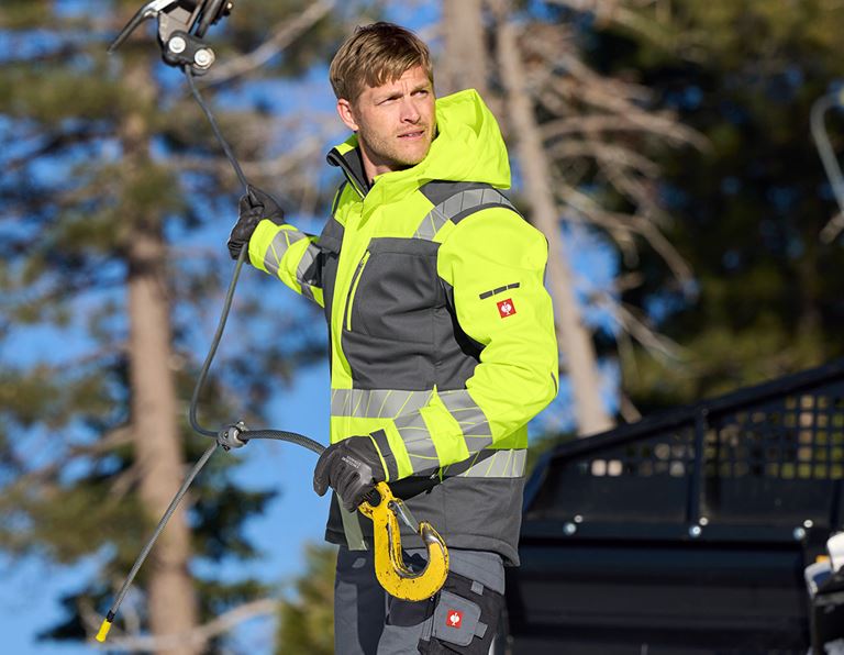 Varsel vinter softshelljacka e.s.motion 24/7 antracit/varselgul | Strauss