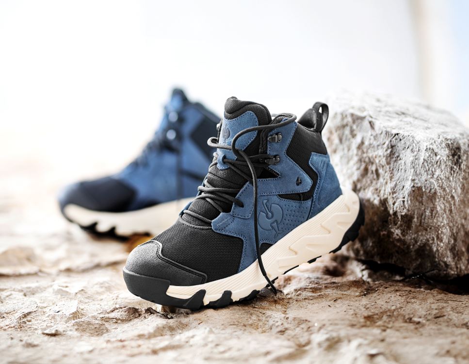 O6 pracovná obuv e.s. Rimini mid oxidová modrá/krémová | Strauss