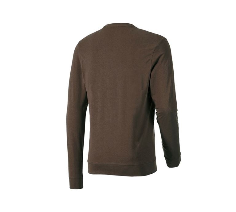 e.s. Longsleeve cotton stretch chestnut | Strauss