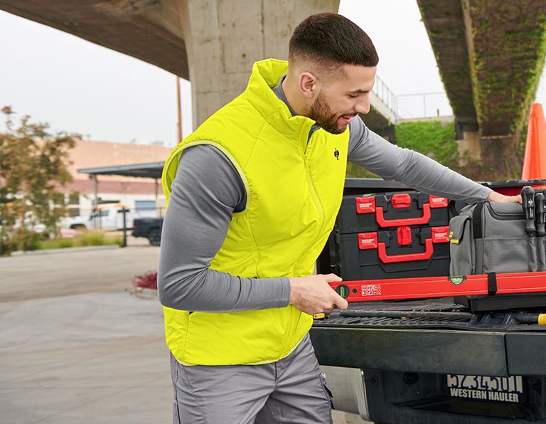 Bodywarmer e.s.trail acid yellow/black | Strauss
