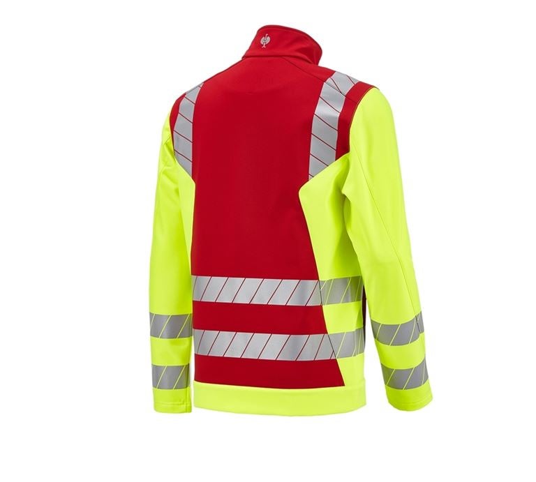 High-vis softshell jacket e.s.motion 24/7 red/high-vis yellow | Strauss