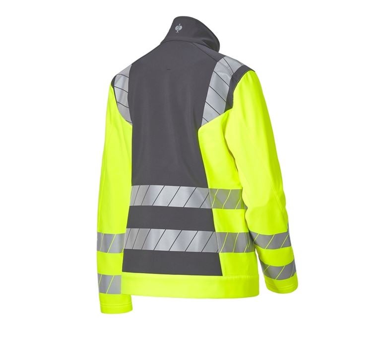 High-vis softshell jacket e.s.motion 24/7, ladies' anthracite/high-vis ...