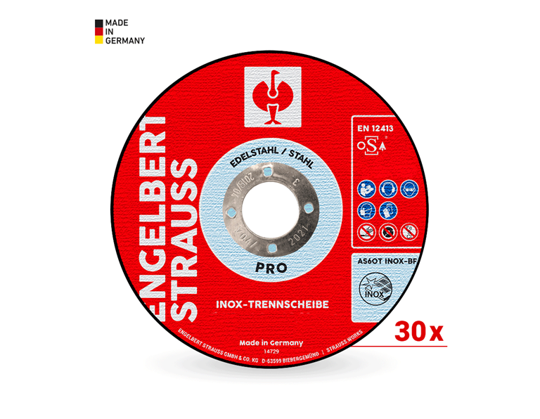 e.s. Inox cutting disc pro set, 30 units | Strauss