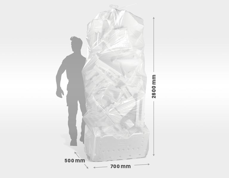 10x Polystyrene waste sacks, 1000l, 60 mμ | Strauss