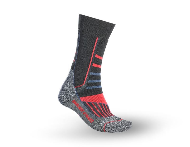 e.s. Allround socks function warm/high black/aluminium/fiery red | Strauss