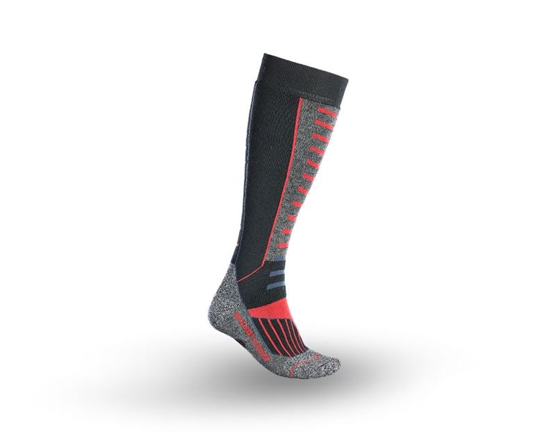 e.s. Allround socks function x-warm/x-high black/aluminium/fiery red ...