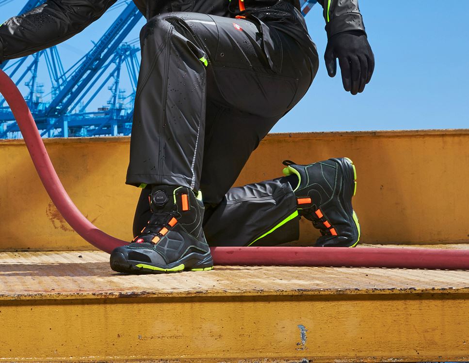 e.s. O2 Work shoes Tethys mid black/high-vis orange/high-vis yellow ...