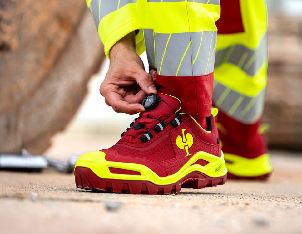 S3 Safety shoes e.s. Kastra II low red/high-vis yellow | Strauss