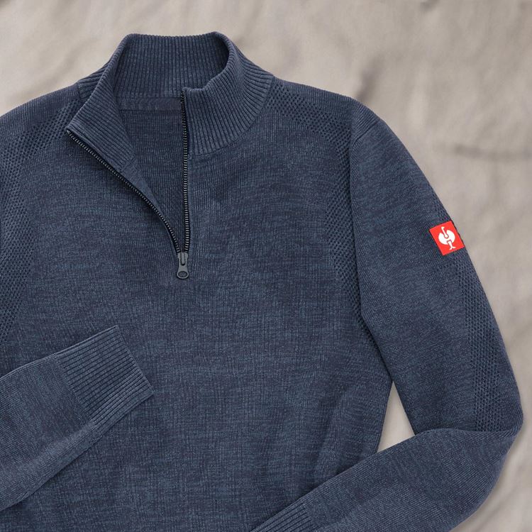 e.s. Knitted troyer midnightblue melange | Strauss