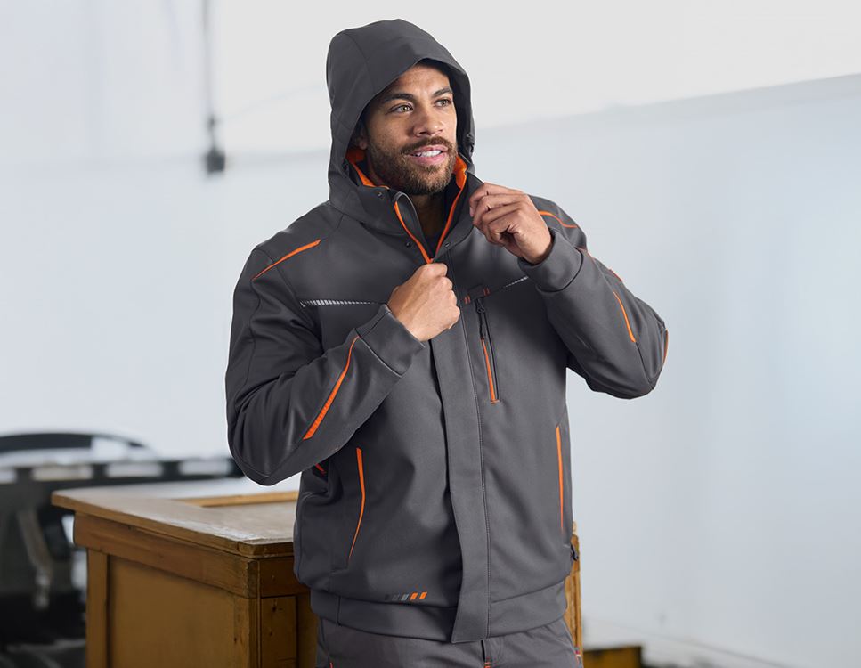 Winter softshell jacket e.s.motion 2020, men's anthracite/high-vis ...
