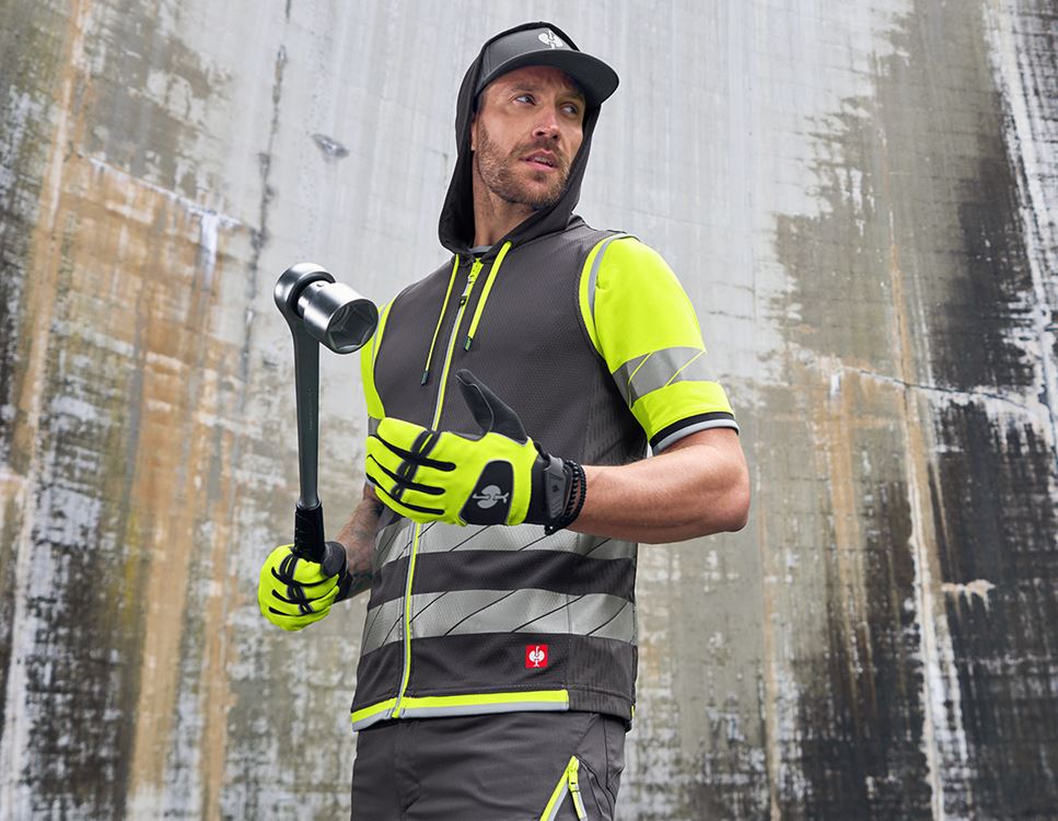 Reflex functional bodywarmer e.s.ambition anthracite/high-vis yellow ...