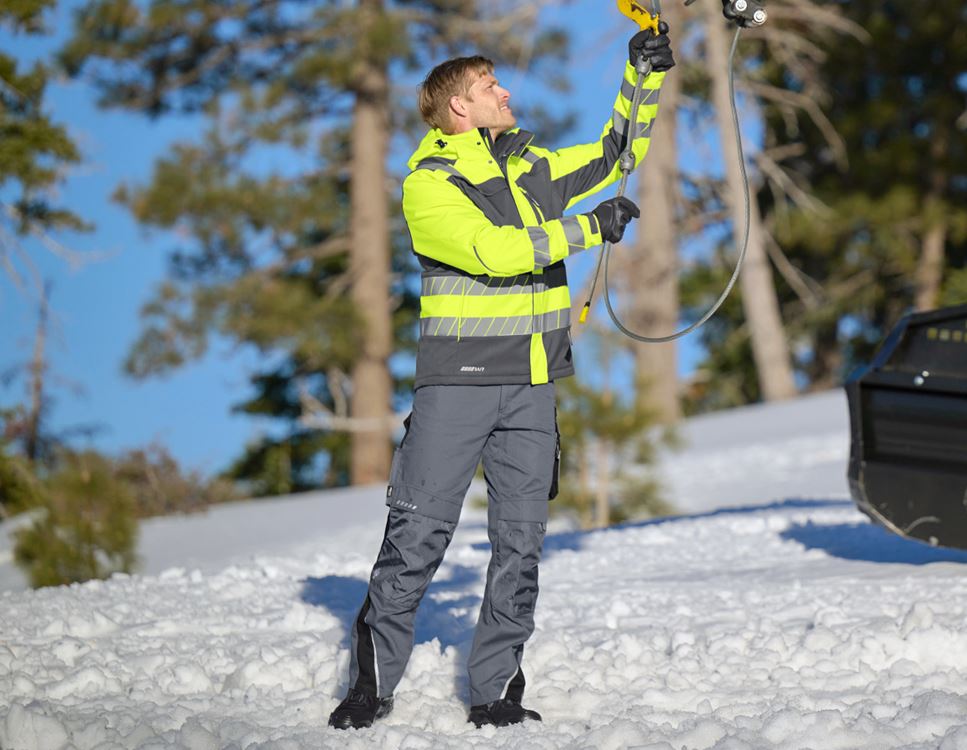 High-vis winter softshell jacket e.s.motion 24/7 anthracite/high-vis ...