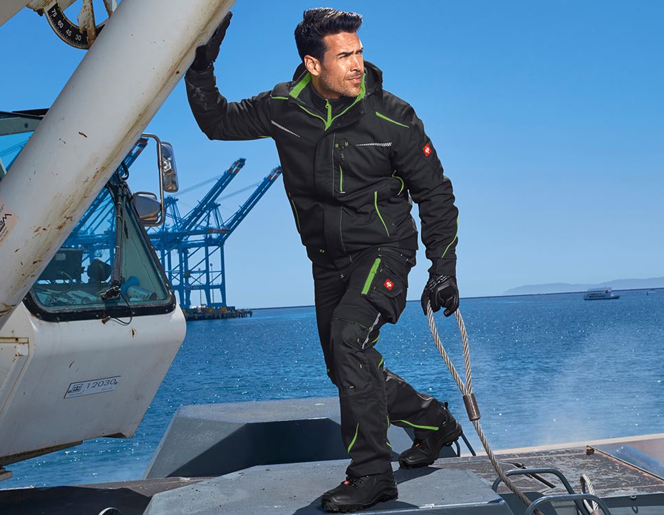 Trousers e.s.motion 2020 black/seagreen | Strauss