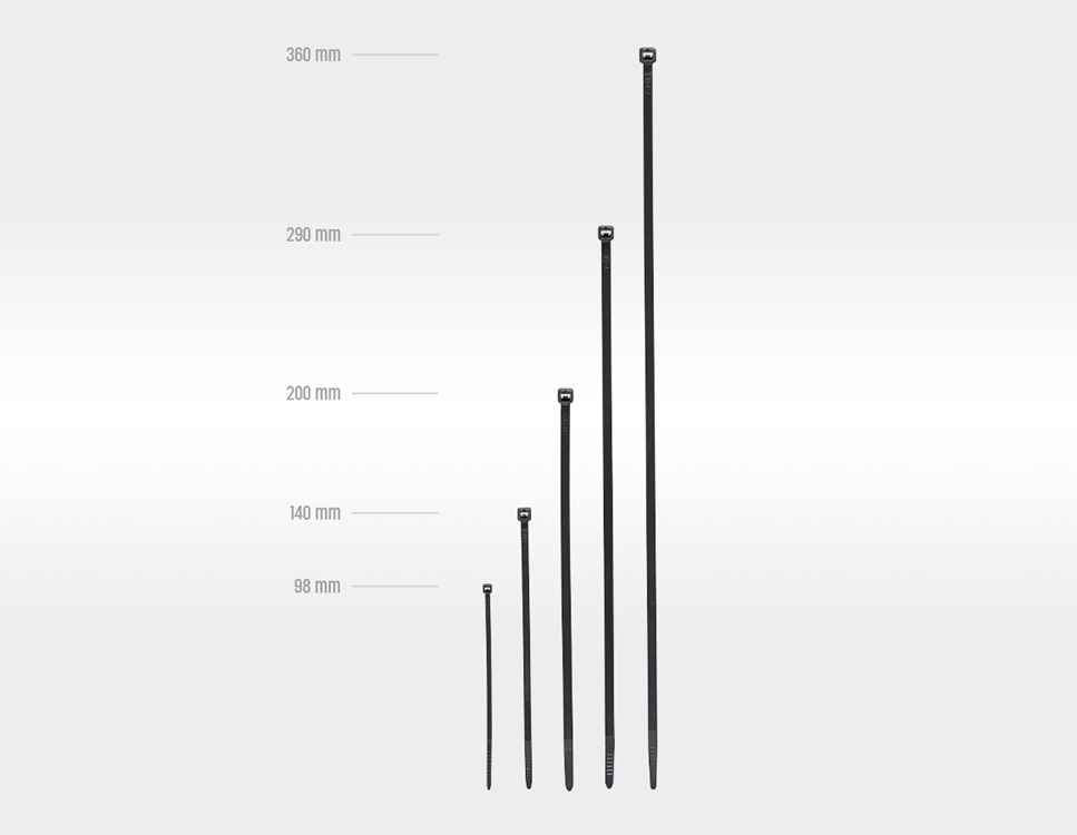 Cable ties-set, 500 pieces, black | Strauss