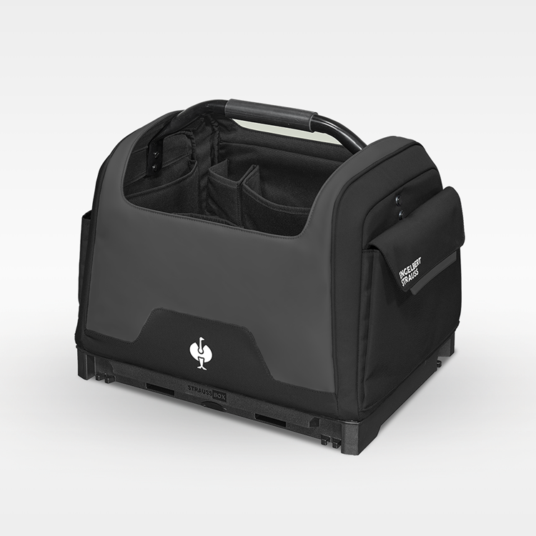 Tool set + STRAUSSbox tool bag, open black | Strauss