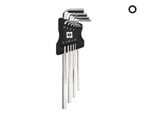 e.s. Long angled hex key set, 9-part | Strauss